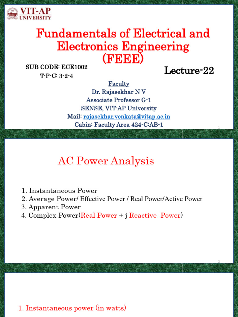 ECE Reference - Material | PDF | Ac Power | Root Mean Square