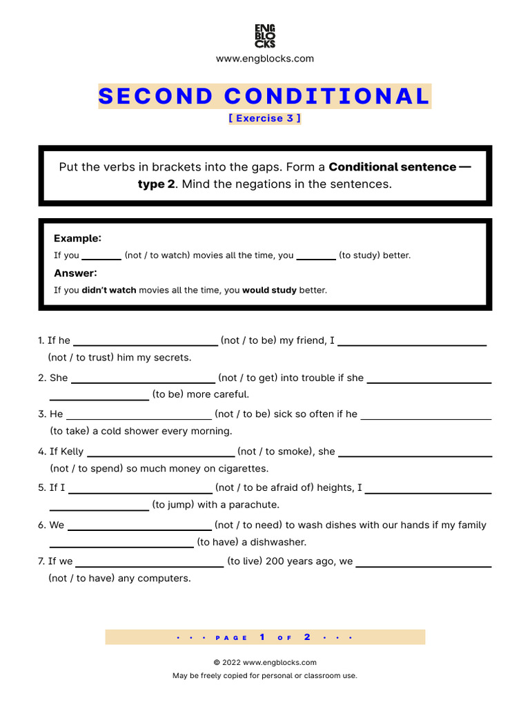 Conditional Sentences Type 2 Negative | Download Free PDF | Human Communication | Linguistic ...
