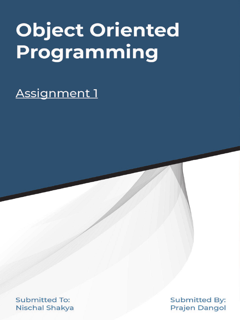 Object Oriented Programming Report | Download Free PDF | Use Case | Class (Computer Programming)