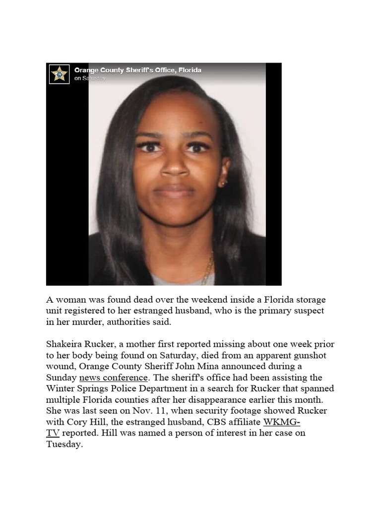 Florida Woman Found Dead, Husband Suspect | PDF | Crimes | Crime & Violence