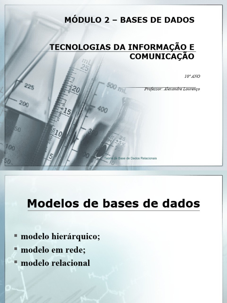TIC - Base de Dados | PDF | Base de dados relacional | Bancos de dados