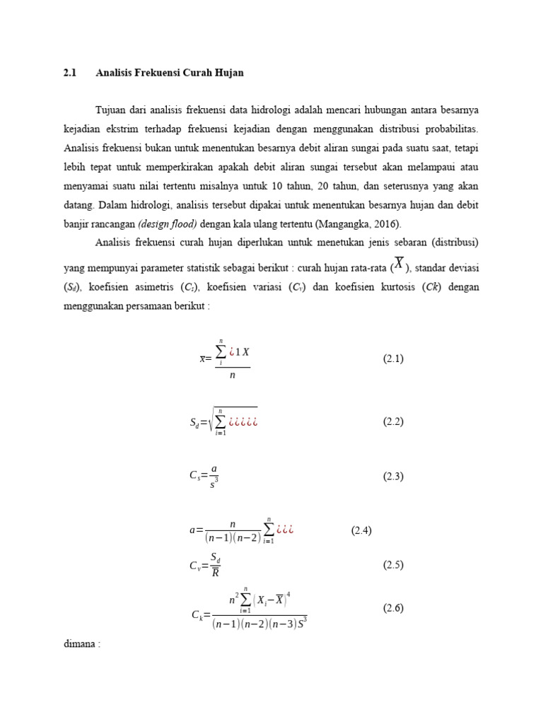 Analisis Frekuensi Curah Hujan dan Metode Rasional | PDF