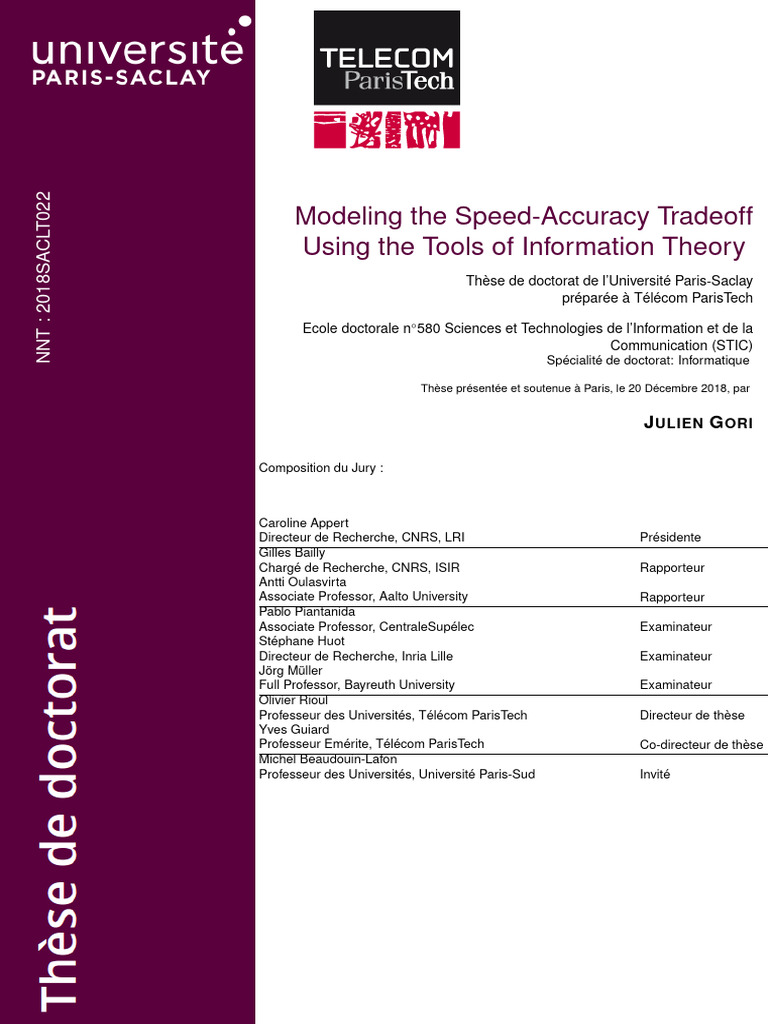 Gori - 2018 - Modeling The Speed-Accuracy Tradeoff Using The Too | PDF | Cursor (User Interface ...