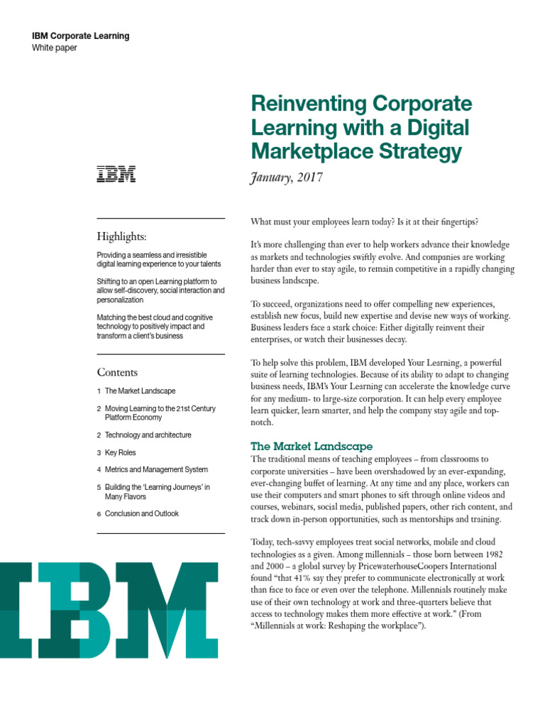 IBM's Digital Learning Marketplace Strategy | PDF | Learning | Social Media