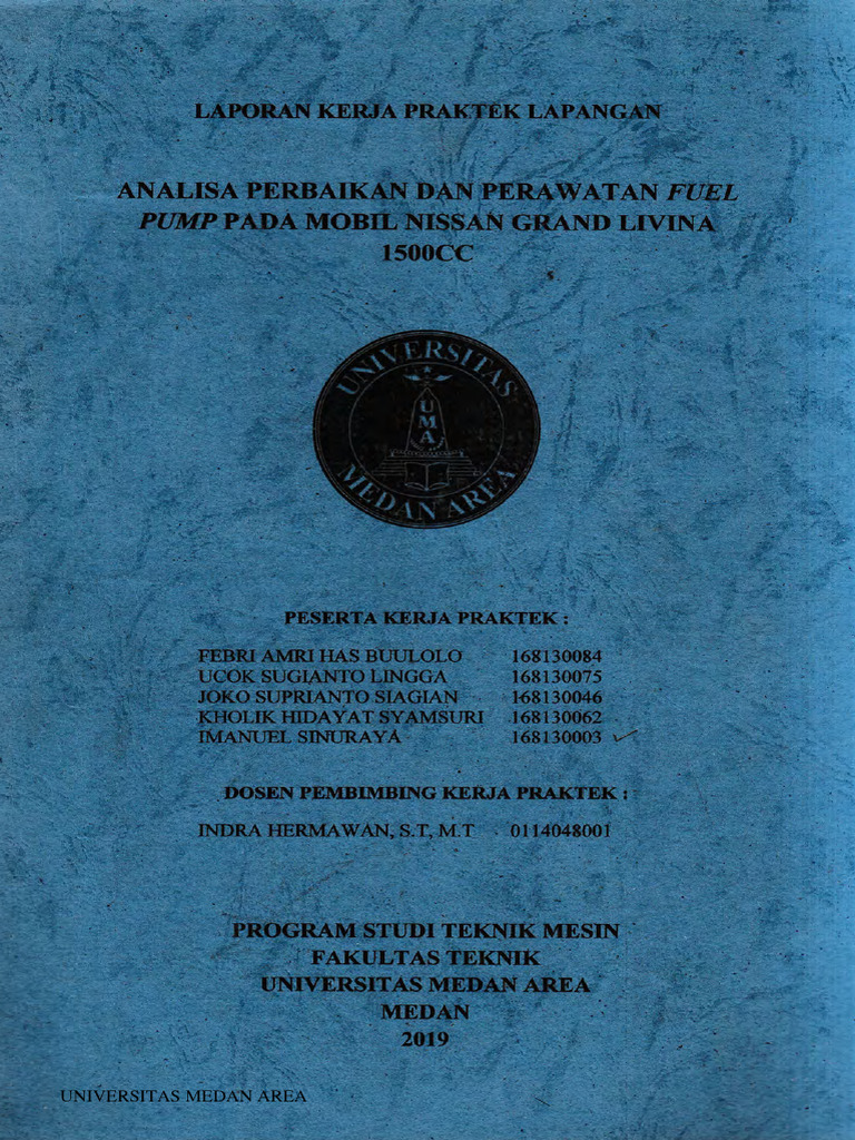 Febri Amri Has Buulolo, DKK - LKP Analisa Perbaikan Dan Perawatan Fuel Pump Pada Mobil Nissan ...