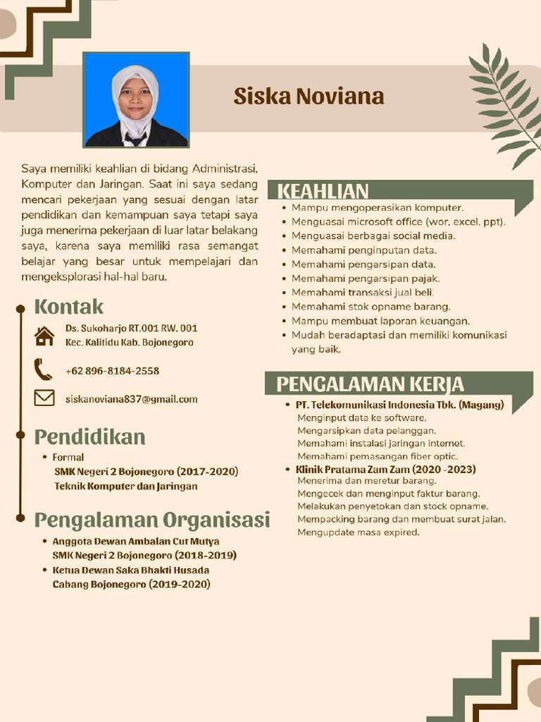 Curriculum Vitae - Siska Noviana | PDF