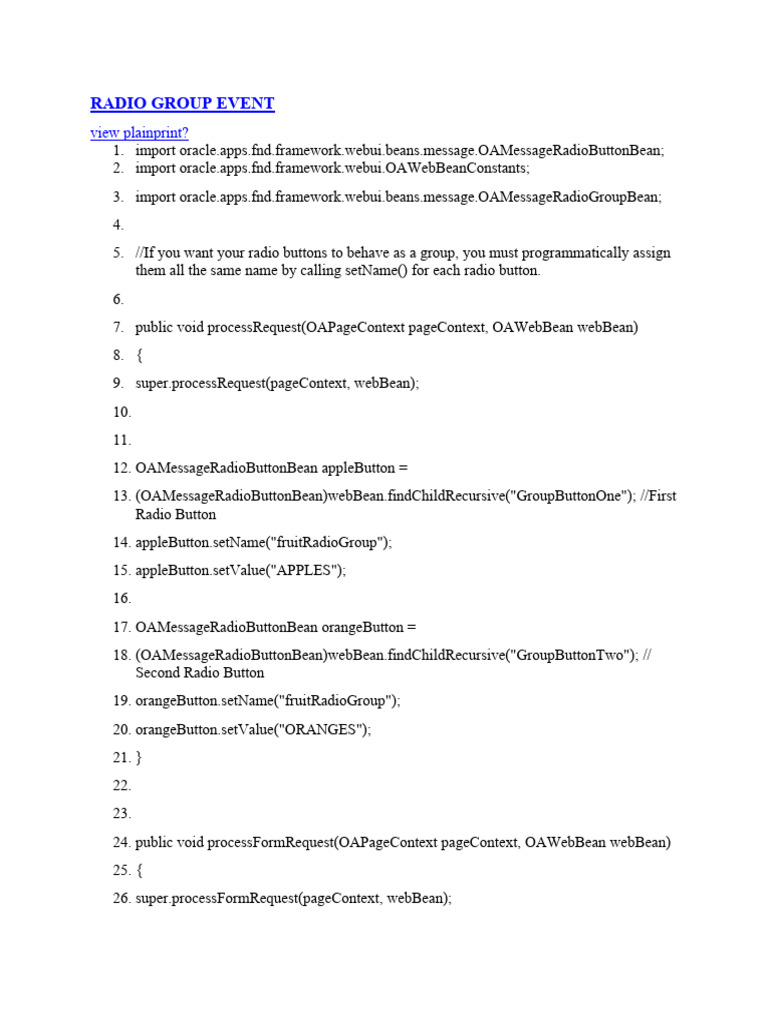 OAF Important Codes | PDF | Parameter (Computer Programming) | String (Computer Science)