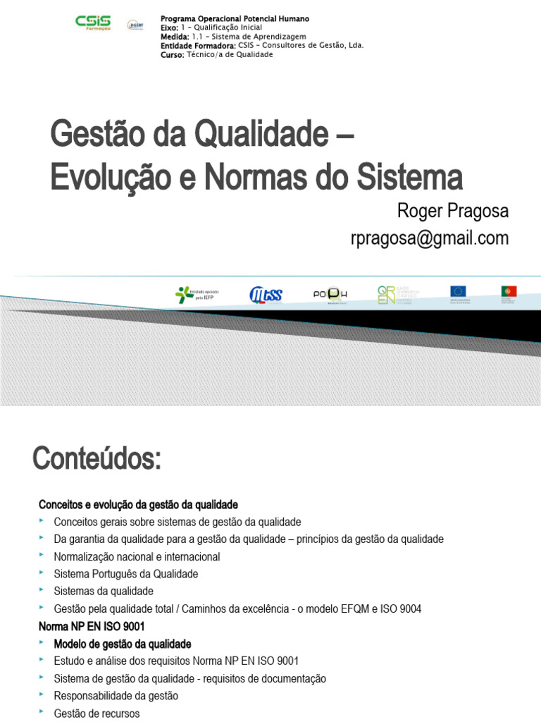 Gestão Da Qualidade - ISO 9001 - 6 Sessão | PDF | Qualidade (negócios ...