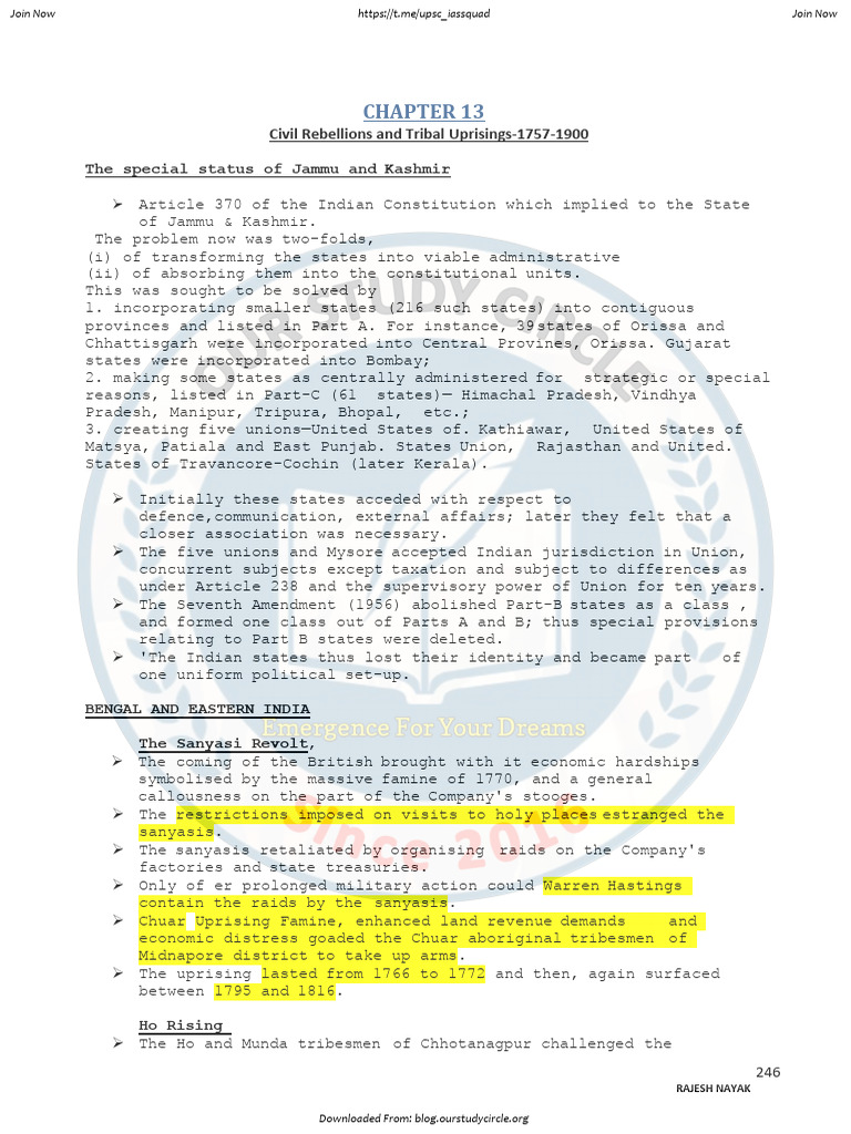 Chapter 13-Civil Rebellions - Tribal Uprisings | PDF | Wahhabism | South Asia