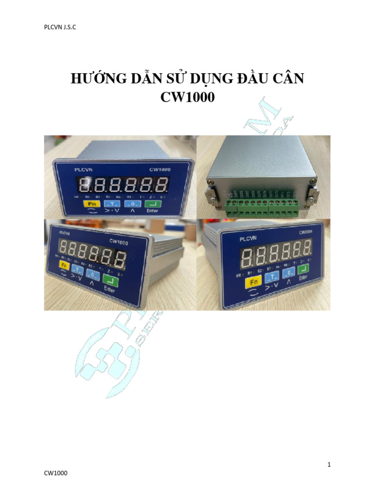 Hướng Dẫn Sử Dụng Đầu Cân Cw1000 | PDF