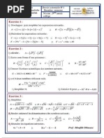 Exercices d'équations 1AC corrigés | PDF