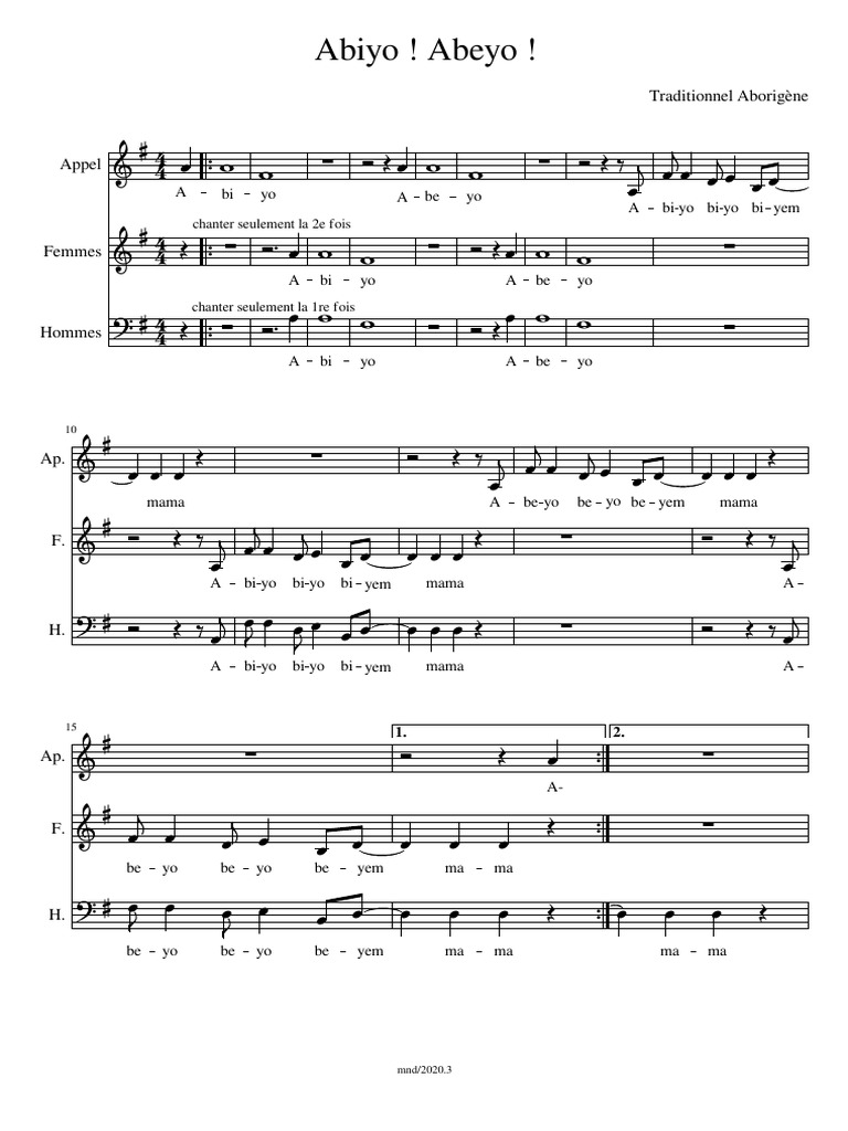 Abiyo Abeyo Partition | PDF