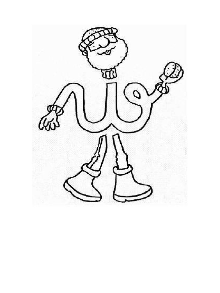 Dibujo para Colorear Letra W | PDF