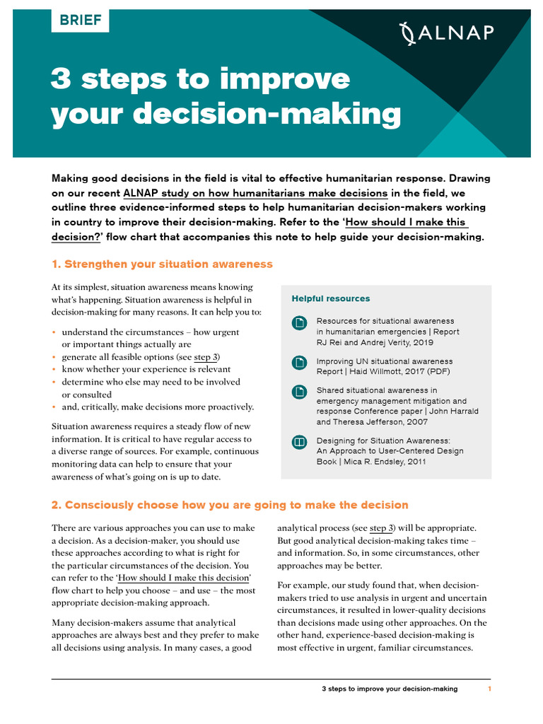 3 Steps To Improve Your Decisionmaking | PDF | Decision Making ... 3 Steps To Improve Your Decisionmaking | PDF | Decision Making ...