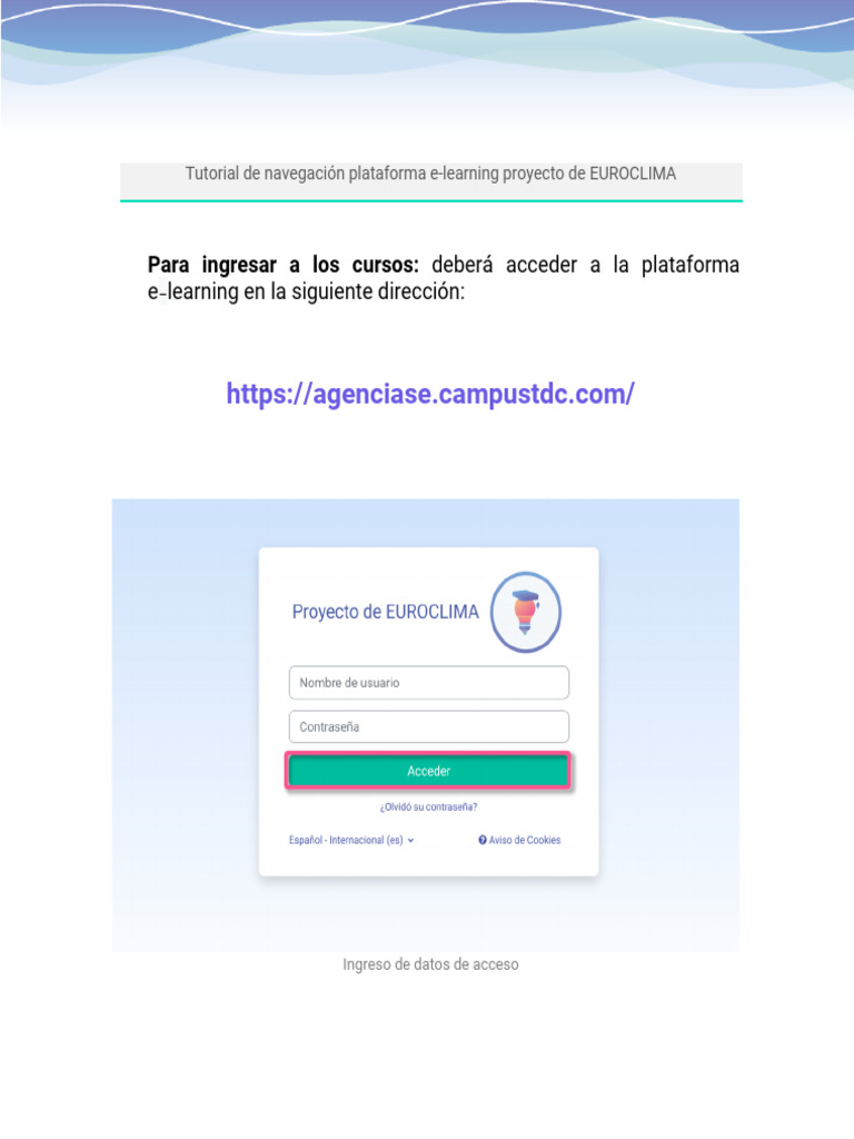 Tutorial Ingreso Plataforma | PDF
