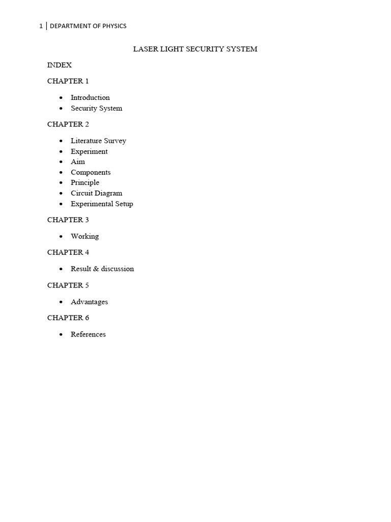 Laser Light Security System. | PDF | Security Alarm | Light Emitting Diode