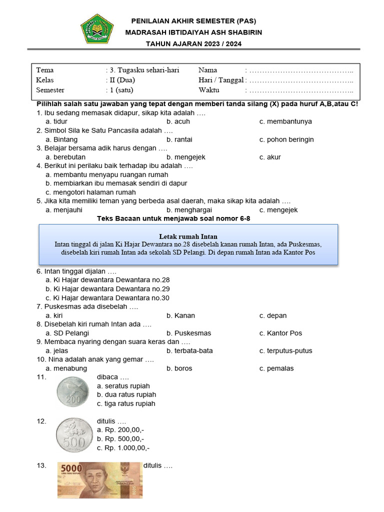 Tema 3 Kelas 2 | PDF | Griya & Taman