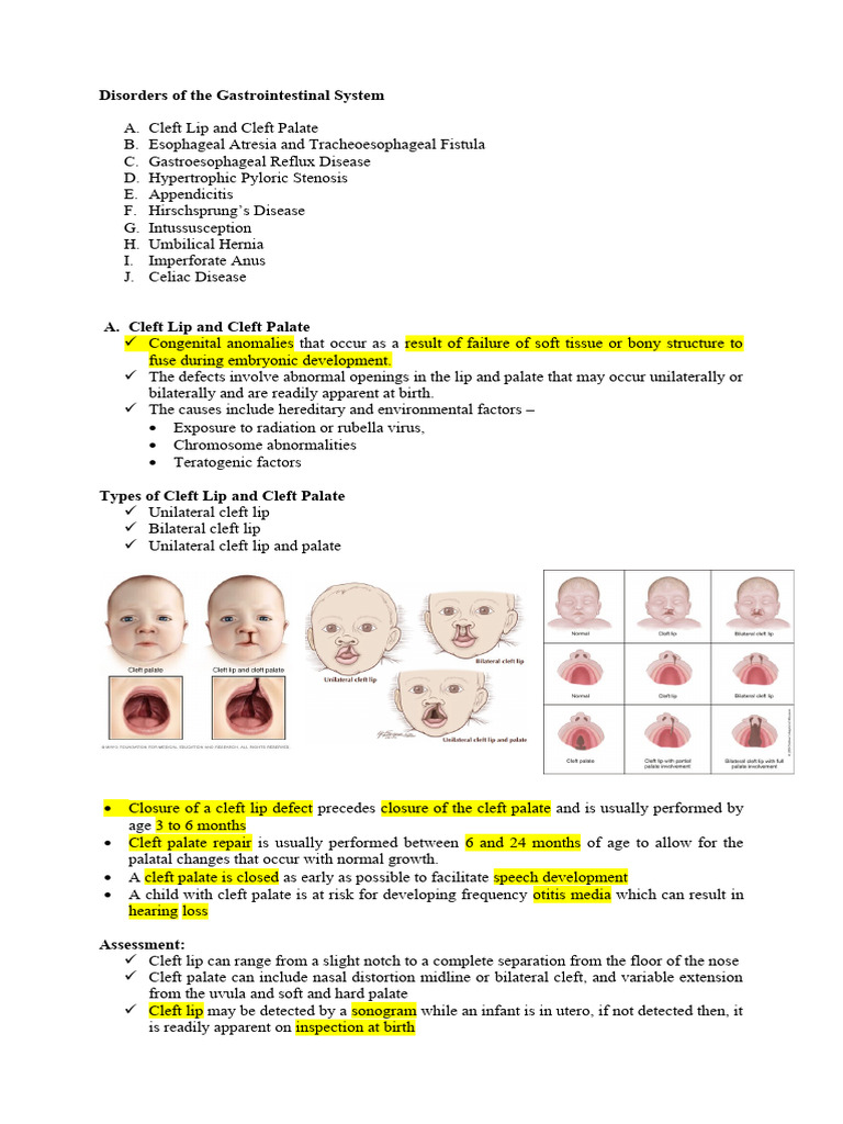 Disorders of The Gastrointestinal System | PDF | Congenital Heart ...