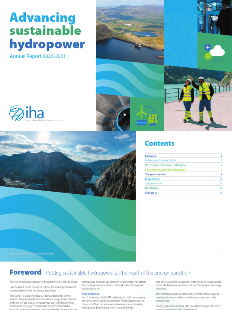 IHA Annual Report 2020-2021 | PDF | Renewable Energy | Hydroelectricity