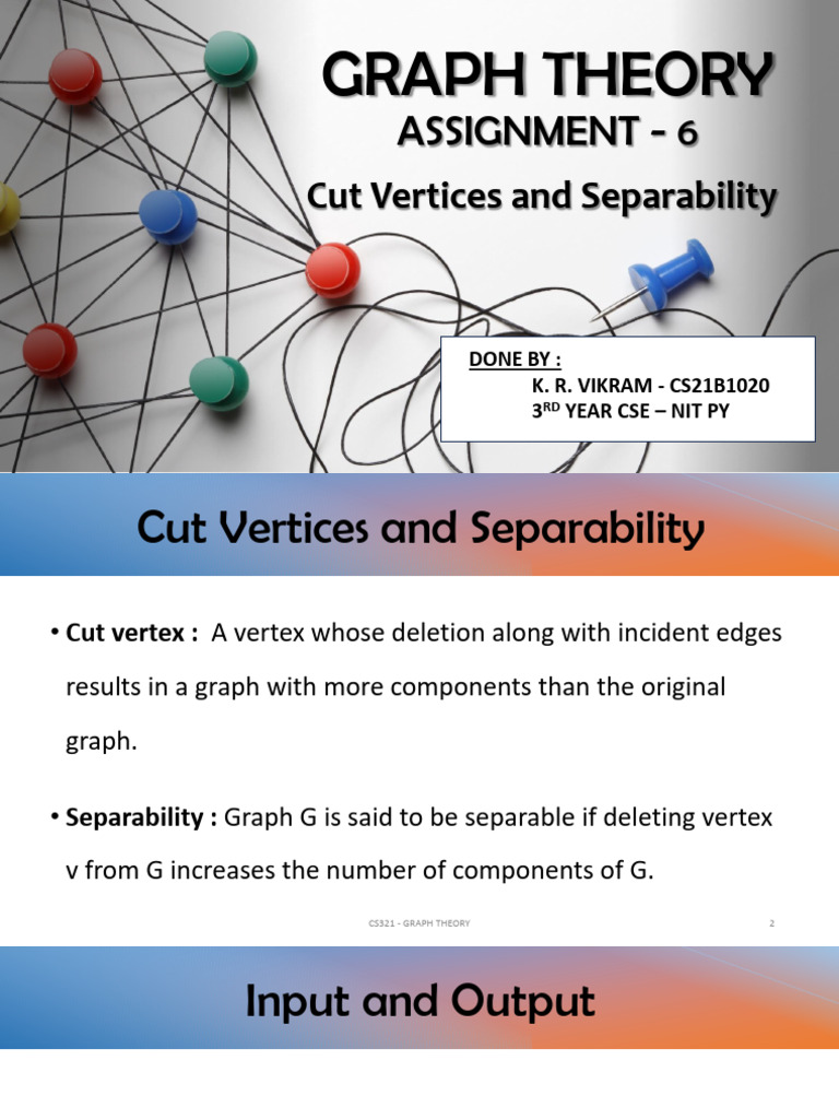 Assignment 6 - Cut Vertices and Separability | PDF
