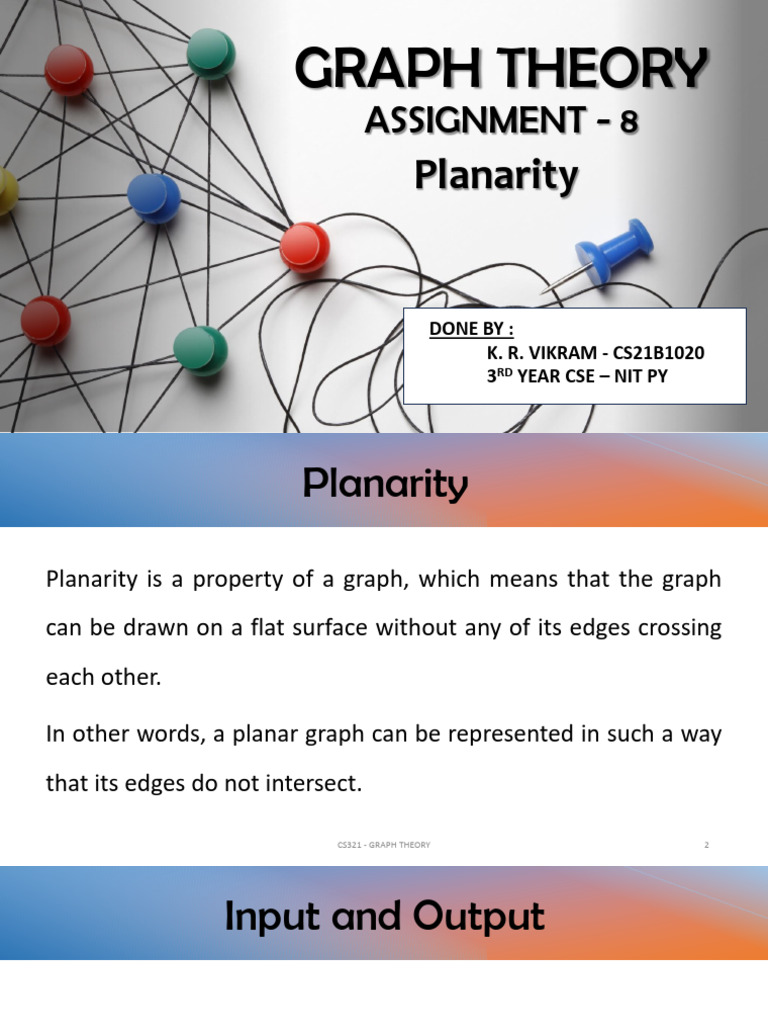 Assignment 8 - Planarity | PDF | Graph Theory | Vertex (Graph Theory) Assignment 8 - Planarity | PDF | Graph Theory | Vertex (Graph Theory)
