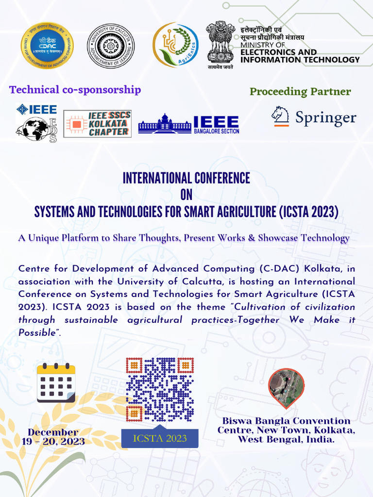 ICSTA 2023: Smart Agriculture Conference | PDF | Agriculture | Internet ...