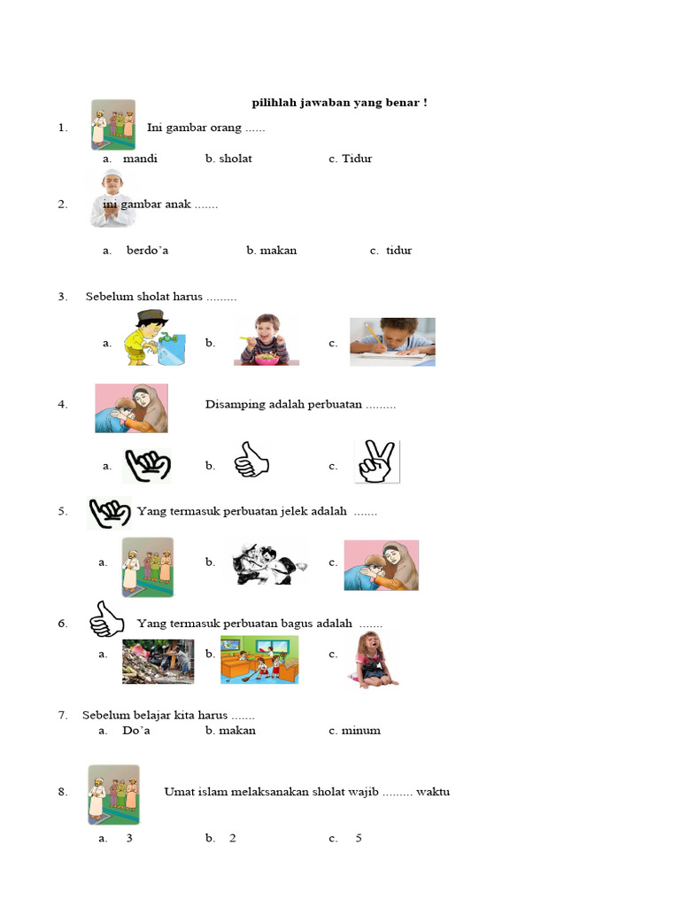 Soal Ulangan PAI SDLB | PDF