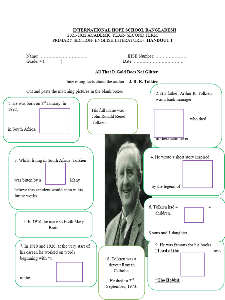 All That Is Gold Does Not Glitter - Handout 1 | PDF | J. R. R. Tolkien ...
