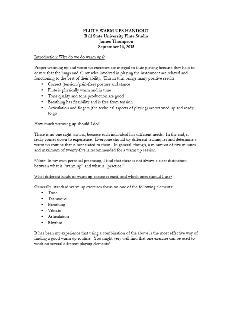 Toaz - Info Warm Ups Handout PR | PDF | Flute | Music Theory