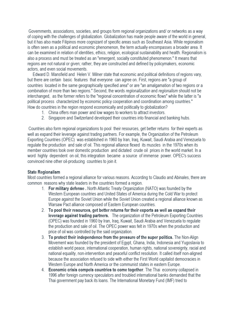 Module 4 Contemp | PDF | Opec | Globalization