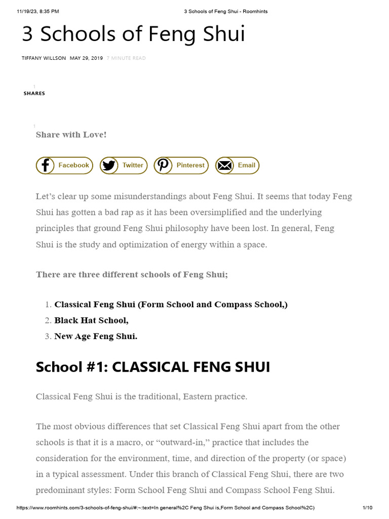 3 Schools of Feng Shui - Roomhints | PDF | Feng Shui | Qi