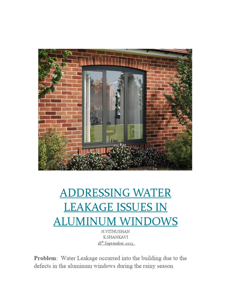 Aluminum Window Leak Solutions | PDF | Building Technology | Civil ...