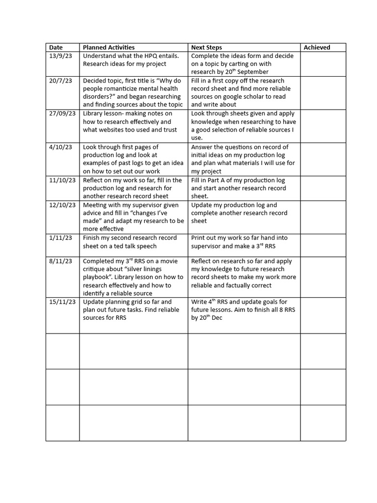 Planning Grid | PDF | Learning | Cognition