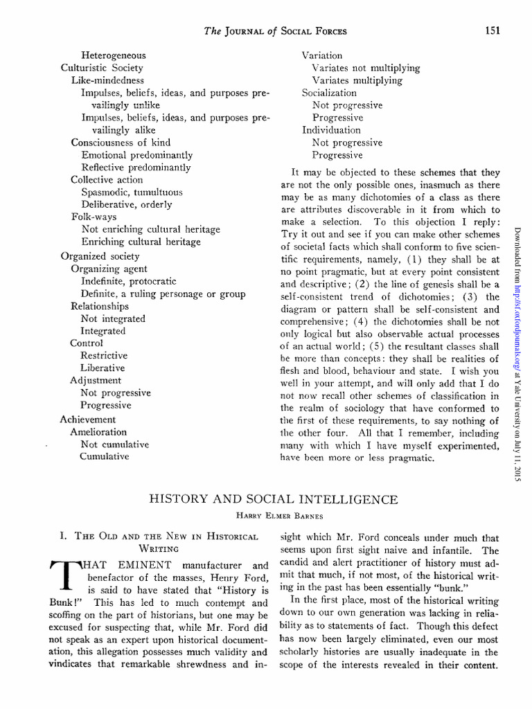 Barnes1924 - History and Social Intelligence | PDF | Thought | Science