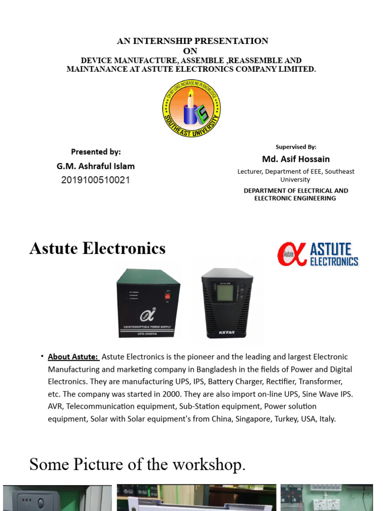Internship Presentation | PDF | Power Inverter | Rectifier
