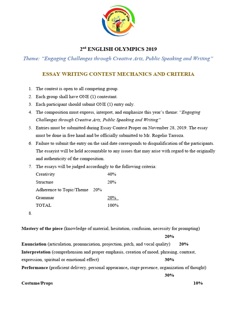 Essay Writing Mechanics and Criteria | PDF | Essays | Human Communication