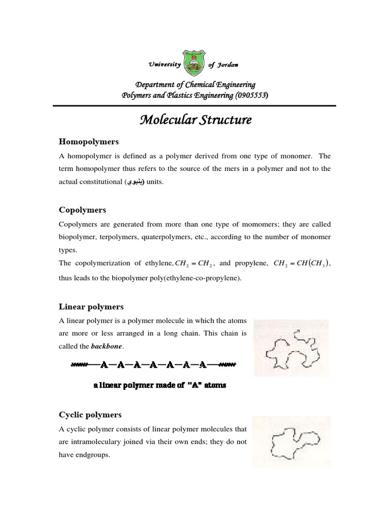 Lecture 2 | PDF | Polymers | Copolymer