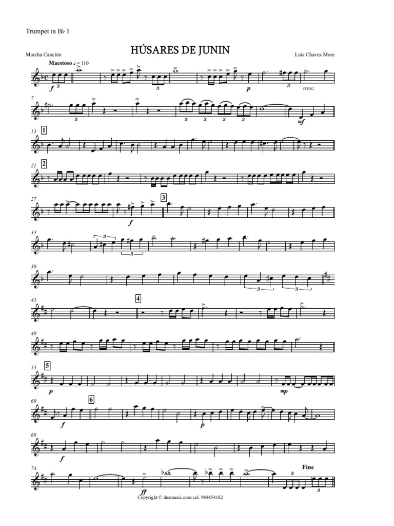 Marcha Militar Husares de Junin | PDF