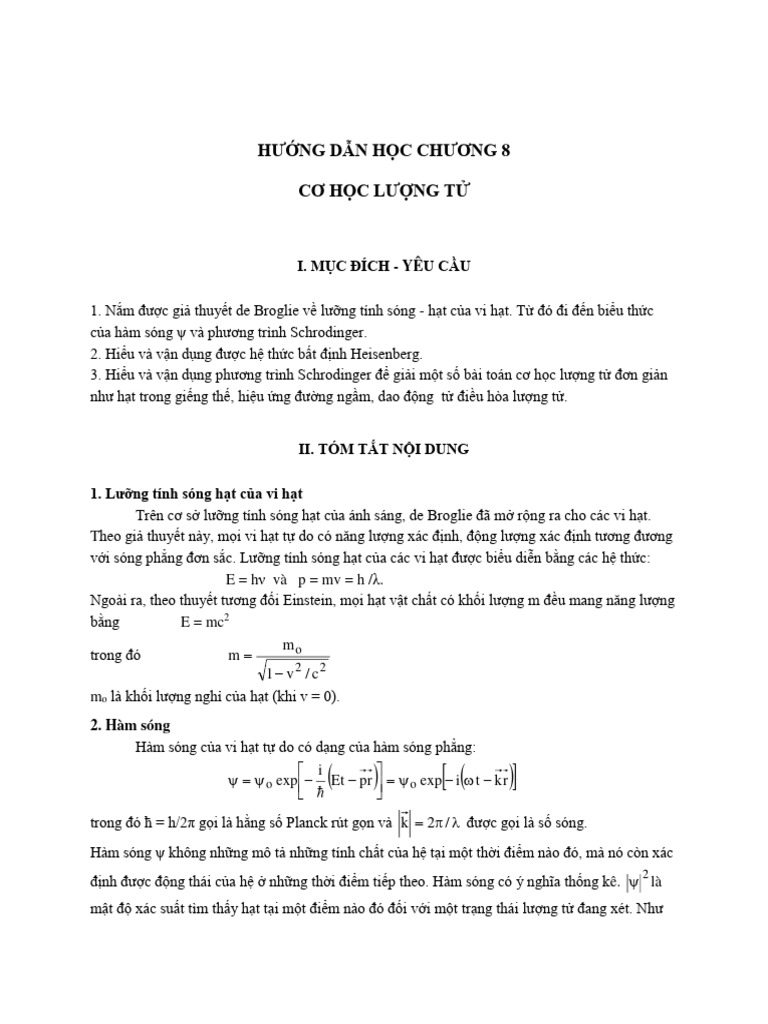 BT Chuong 8 - Co Hoc Luong Tu | PDF