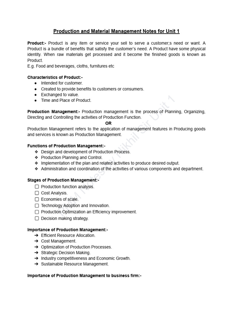 Unit 1 Notes of PMM For BBA 5th Sem | PDF | Product (Business) | Business