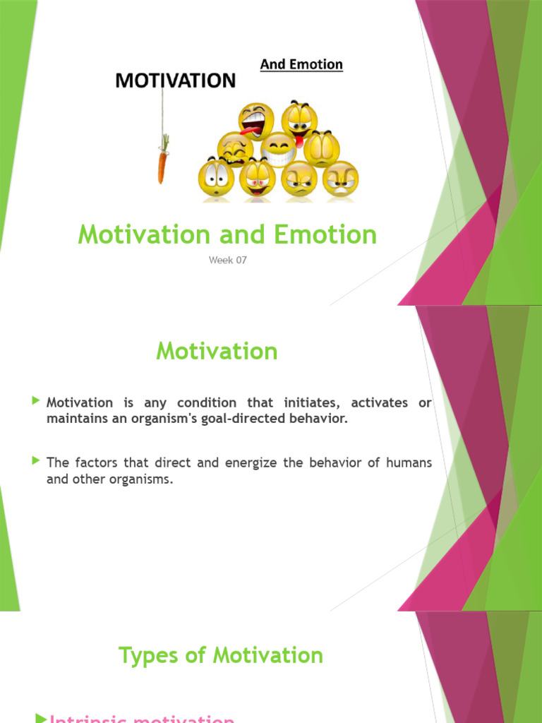 Week 7 - Motivation and Emotions | PDF | Emotions | Motivational