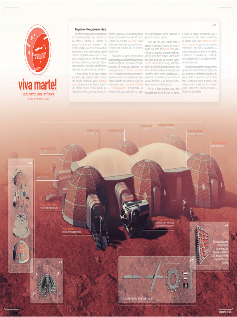Primeiro Lugar Proj Arquitetura A10 Marte UnB Rotated 1 | PDF | Marte | Humano