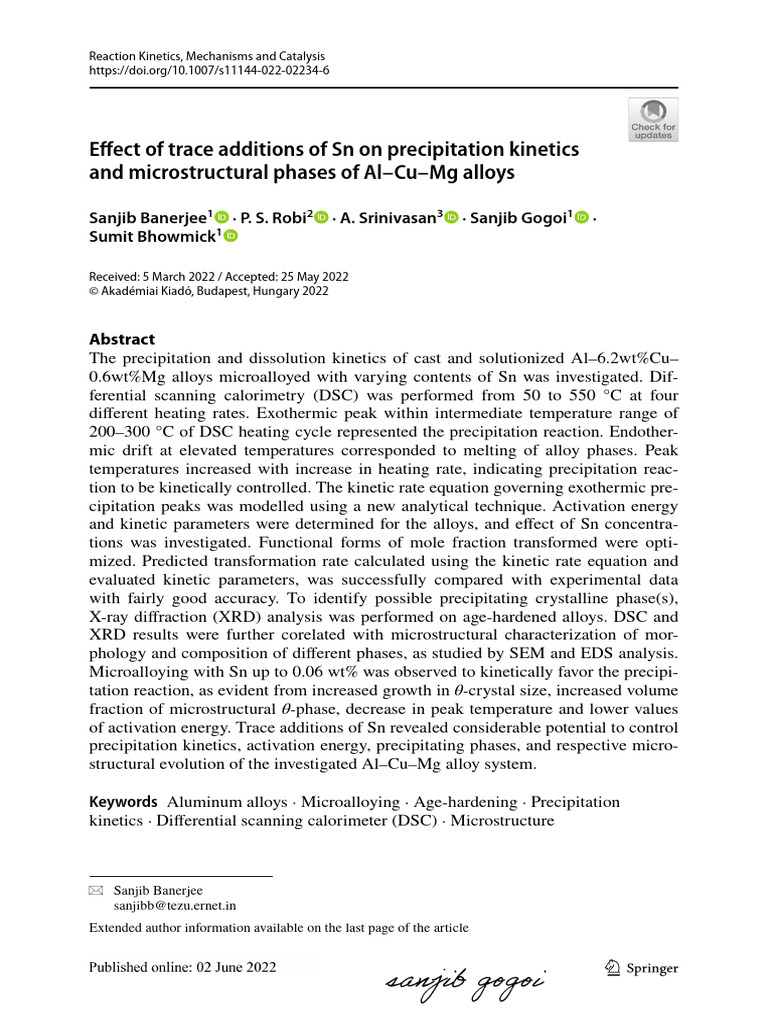 Reaction Kinetics Mechanisms And Catalysis 1 Pdf Differential