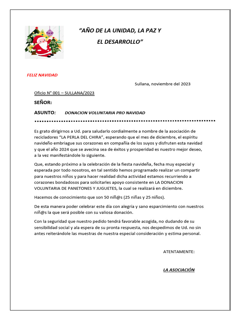 Oficio de Navidad 2023 - 090659 | PDF