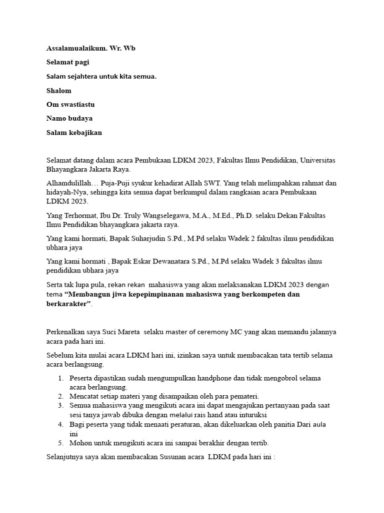 MC LDKM 23 | PDF | Seni & Disiplin Bahasa