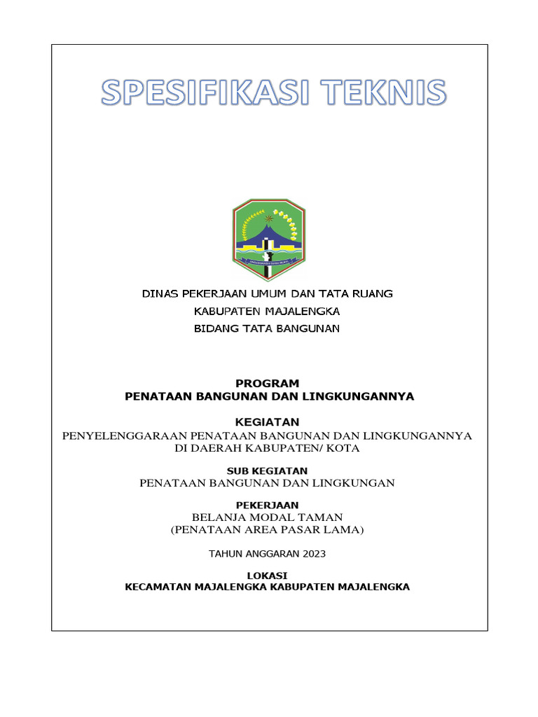 KAK Konstruksi Penataan Pasar Lama Rev 2 ULP | PDF | Seni | Teknologi & Rekayasa