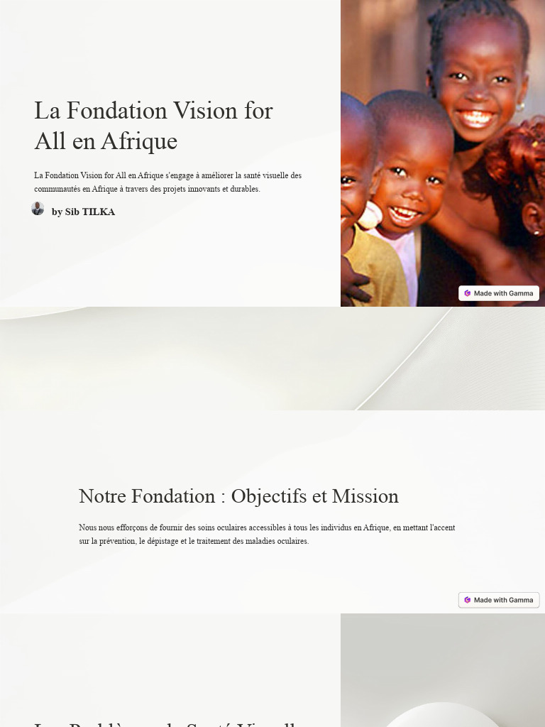 La Fondation Vision For All en Afrique | PDF | Allaitement | Afrique