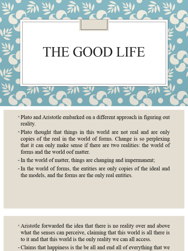 The Good Life | PDF | Hedonism | Psychology
