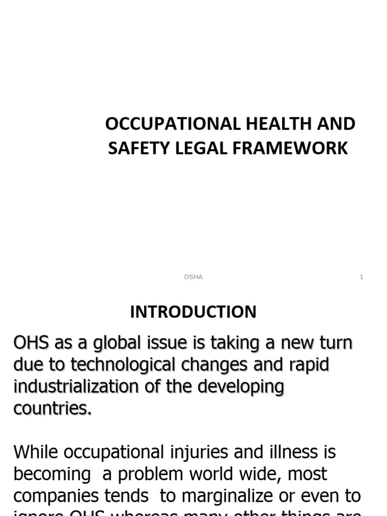 5-OHS Legislation | PDF | Occupational Safety And Health | Occupational ...