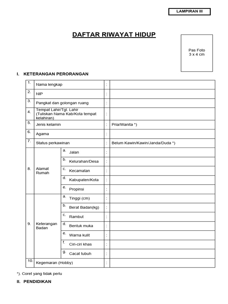 Format Lampiran 3 | PDF